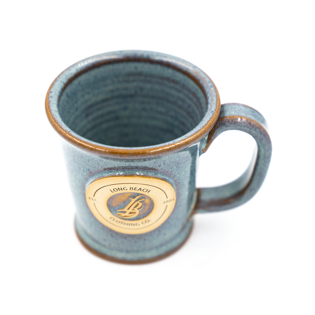Premium Handcrafted Stormy Blue Ceramic Mug – Long Beach Clothing Co.